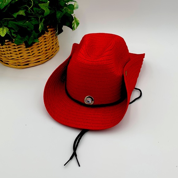 Accessories | Red Straw Cowboy Hat | Poshmark